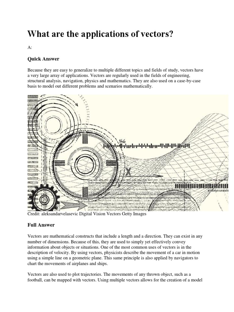 What Are The Applications of Vectors | PDF