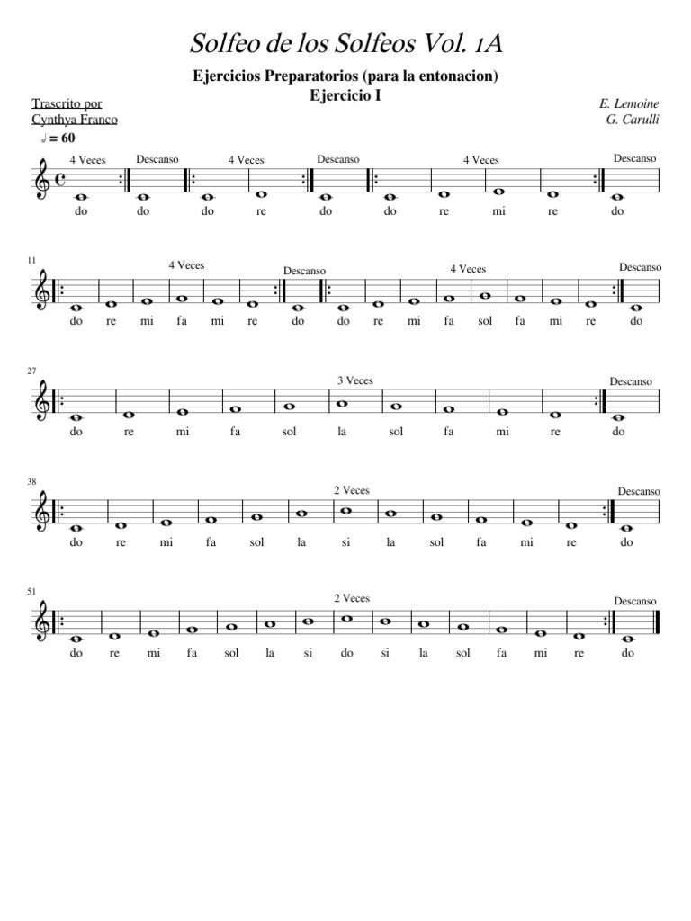 Solfeo de Los Solfeos 1 | PDF