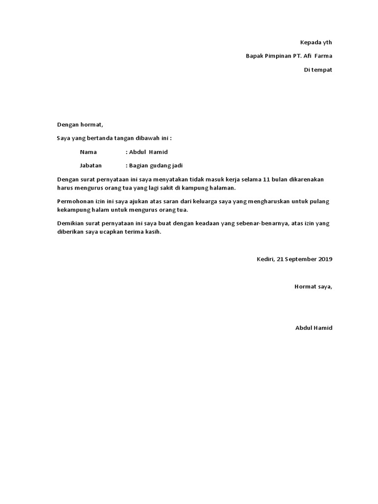 Surat Pernyataan Po | PDF