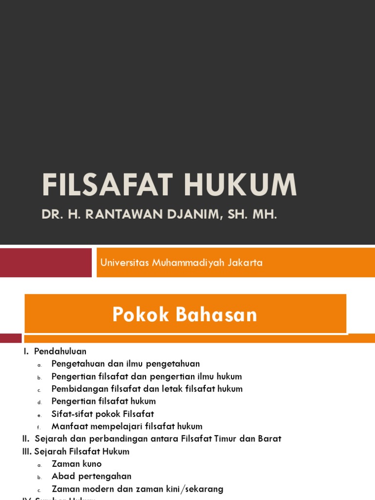 Filsafat Hukum-Presentasi MIH | PDF