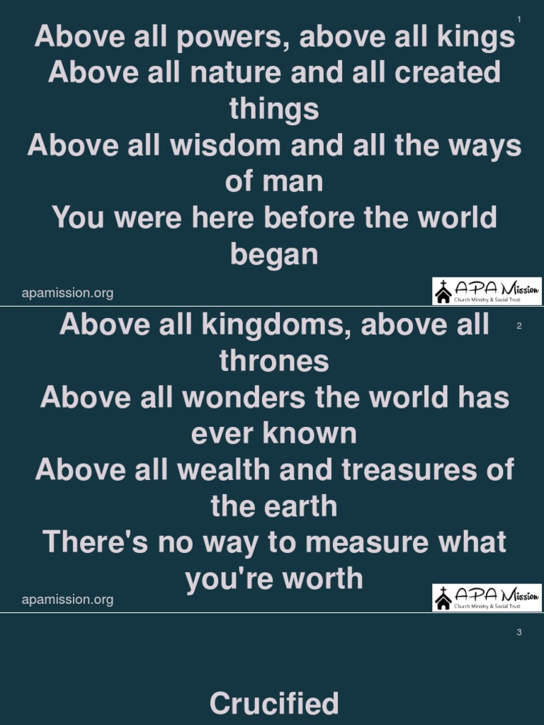 Above All Powers, Above All | PDF