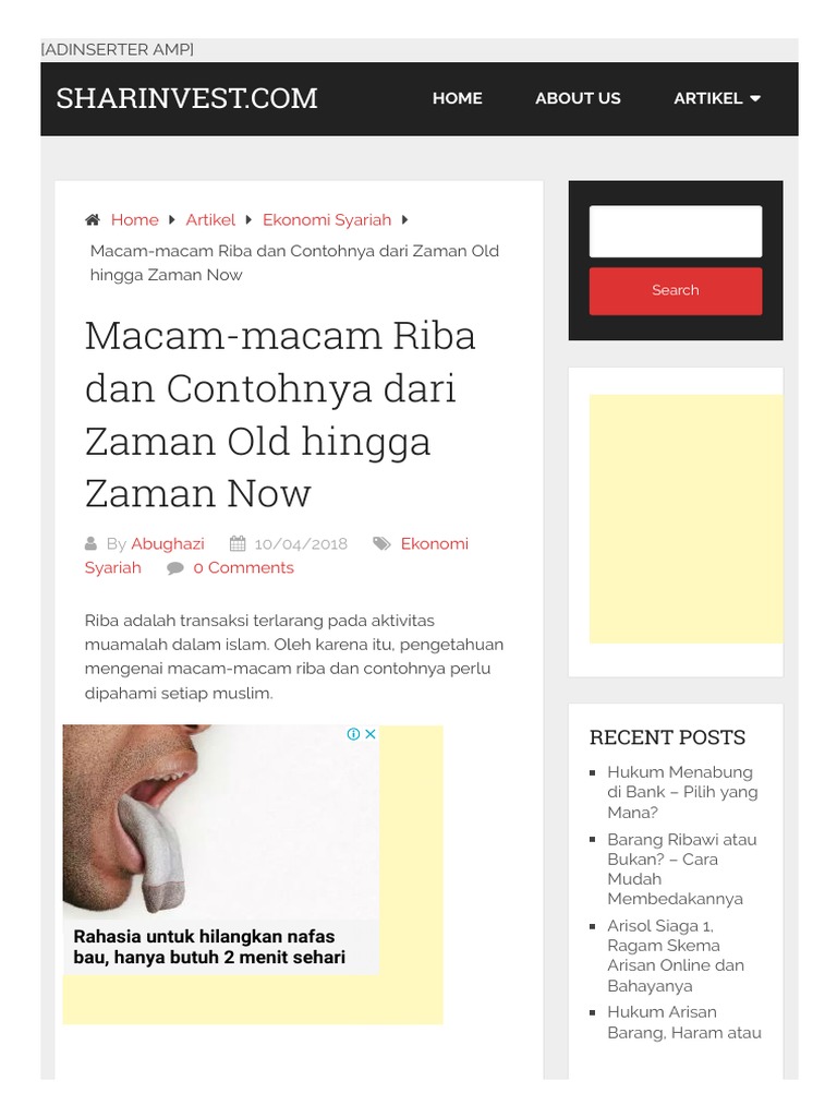 Macam-Macam Riba Dan Contohnya Dari Zaman Old Hingga Zaman Now055155 | PDF
