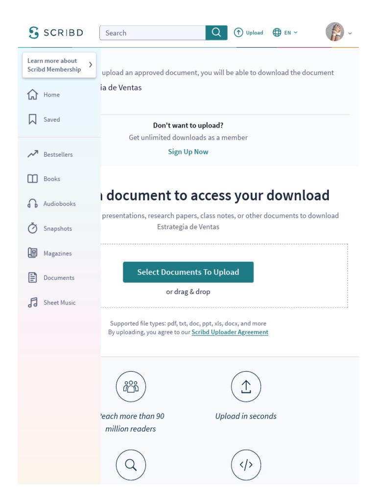 Upload A Document To Access Your Download: Estrategia de Ventas | PDF | Scribd | Digital Technology