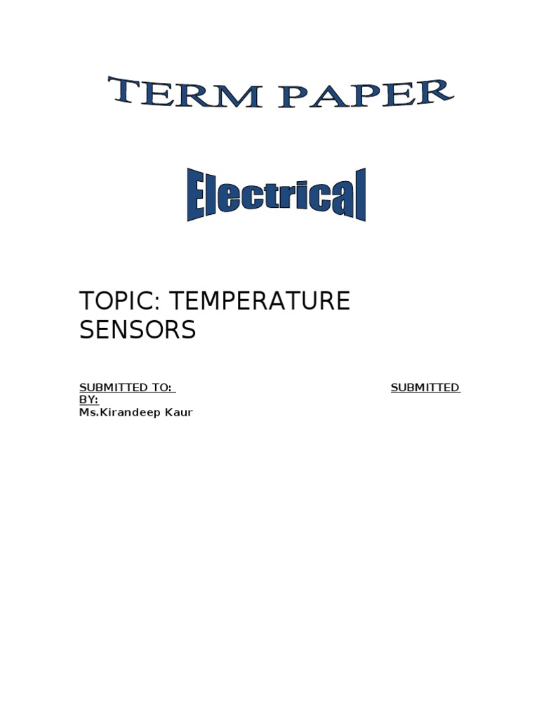 Temperature Sensors | PDF | Thermography | Thermometer