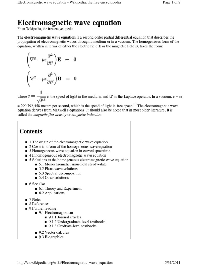 Electromagnetic Wave Equation | PDF | Oscillation | Waves