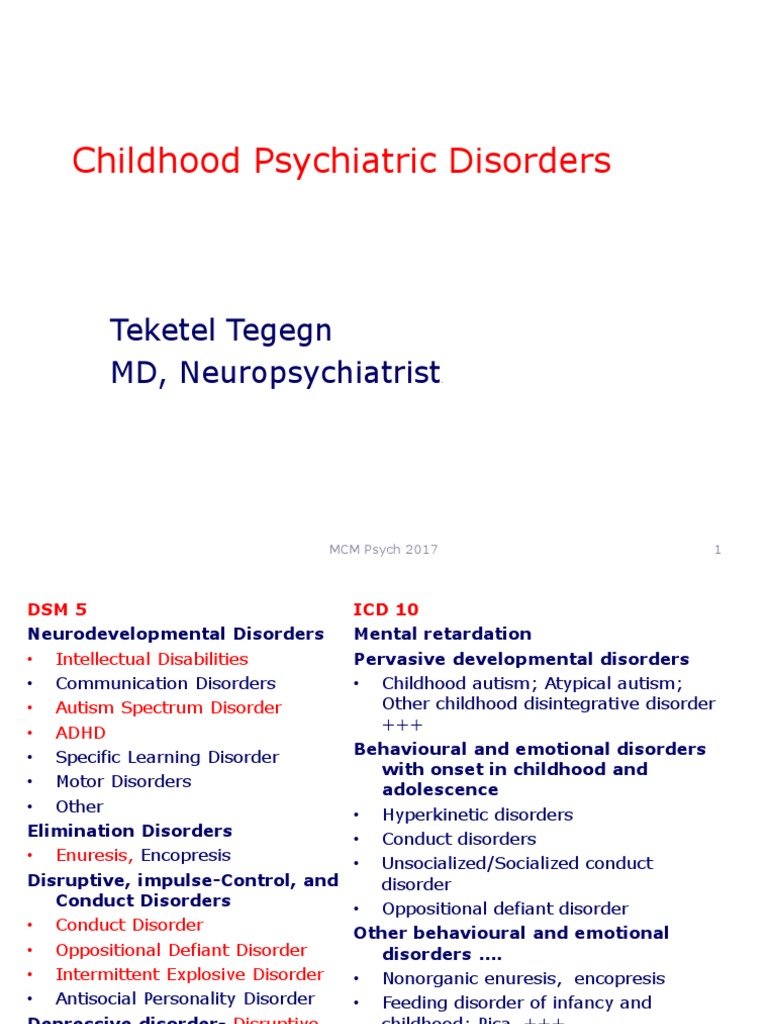 Overview of Childhood Psychiatric Disorders | PDF | Mental Disorder ...