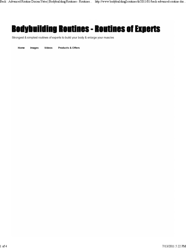 Advanced Routine Dorian Yates | PDF | Body Shape | Hobbies