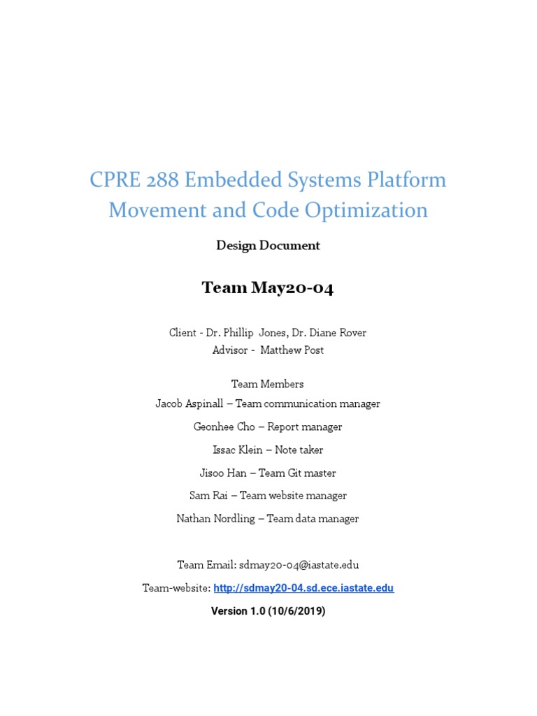 Design Document May20 04 | PDF | Microcontroller | Unit Testing