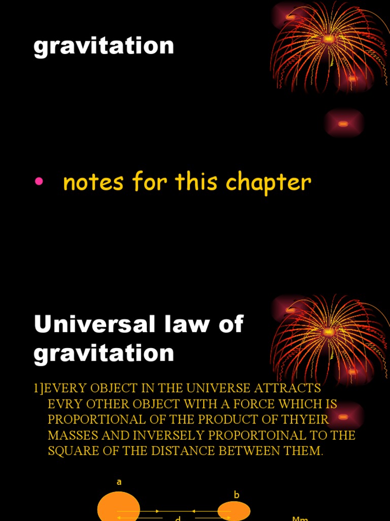Universal Law of Gravitation Notes | PDF | Physical Sciences | Gravity