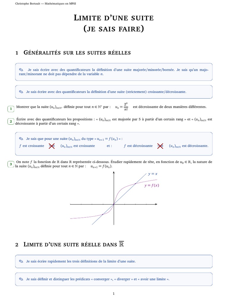 Étude des suites numériques en MPSI | PDF | Séquence | Fonction monotone