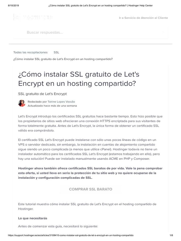 Instalar SSL Gratis en Hostinger | PDF | Transport Layer Security | Desarrollo web
