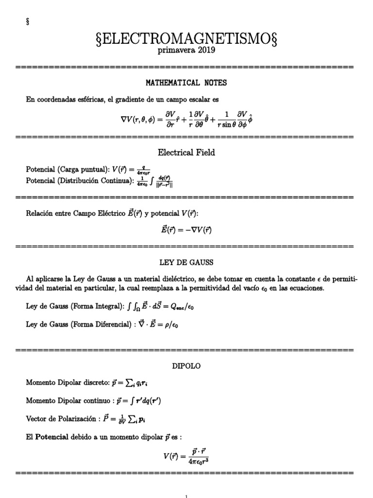 Electromagnetism Notes | PDF | Physics | Mechanics