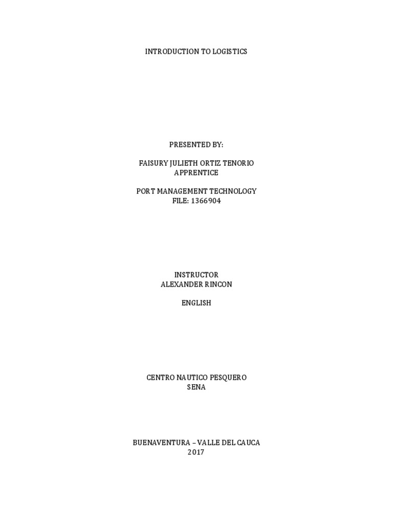 Introduction To Logistics | PDF | Logistics | Supply Chain