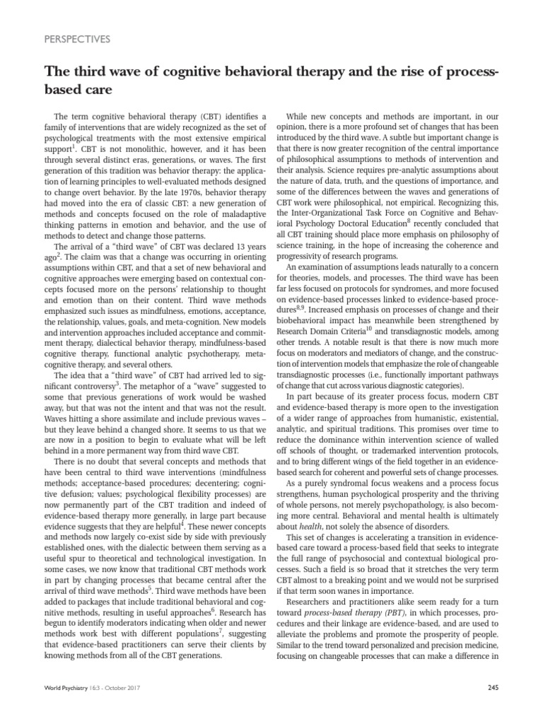 Third Wave Rise of Process Based Care | PDF | Cognitive Behavioral ...