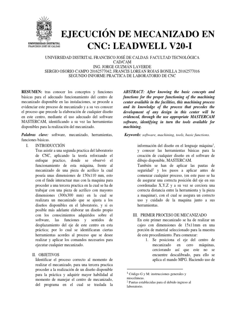 Segundo Informe CNC | PDF | Control numerico | Mecanizado