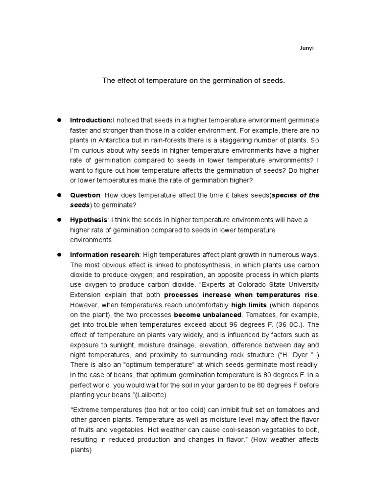 IB Bio IA | PDF | Seed | Germination