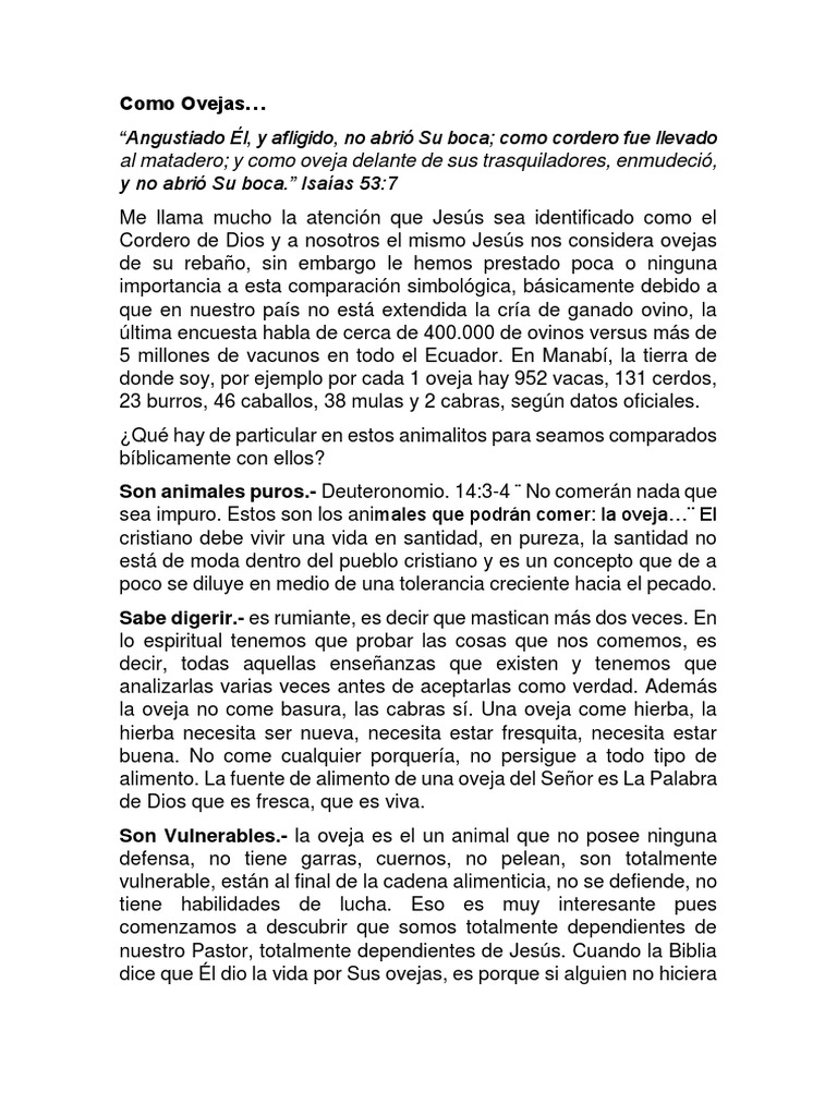 Simbolismo Bíblico: Ovejas y Cristianismo | PDF | Oveja | Dios