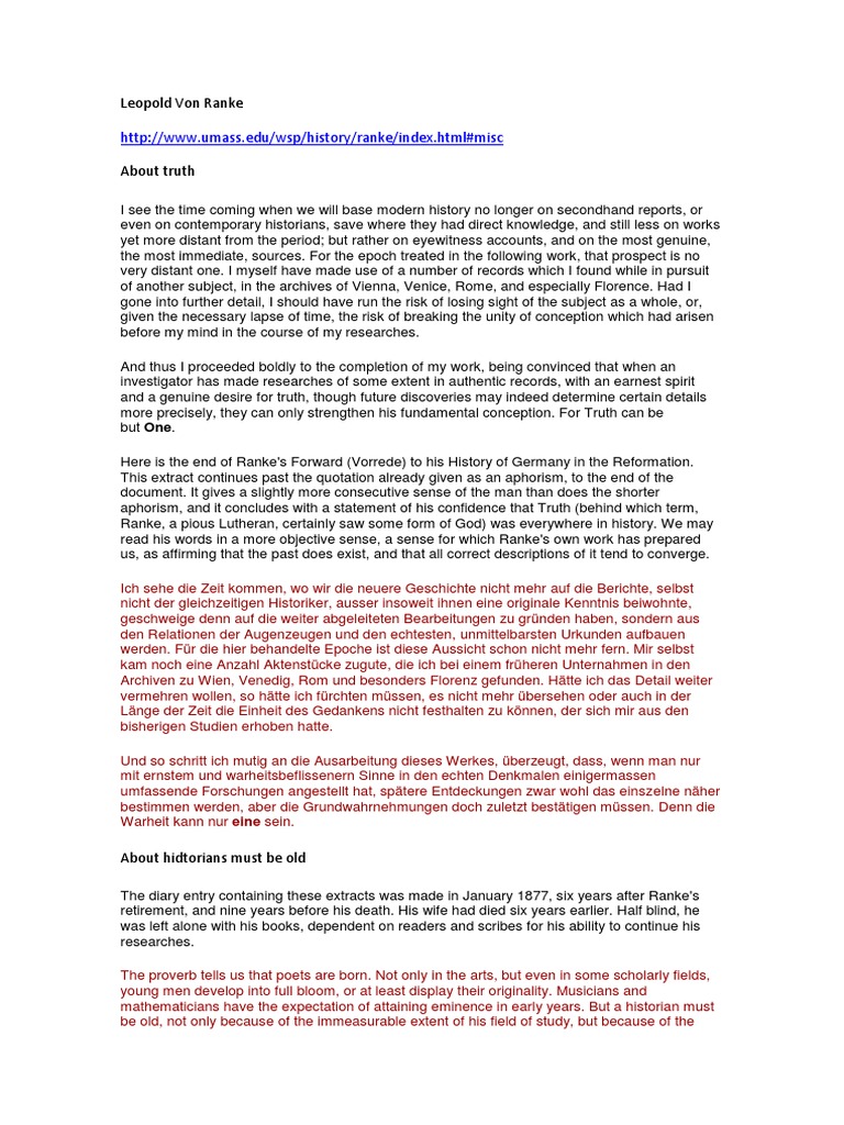 Leopold Von Ranke | PDF