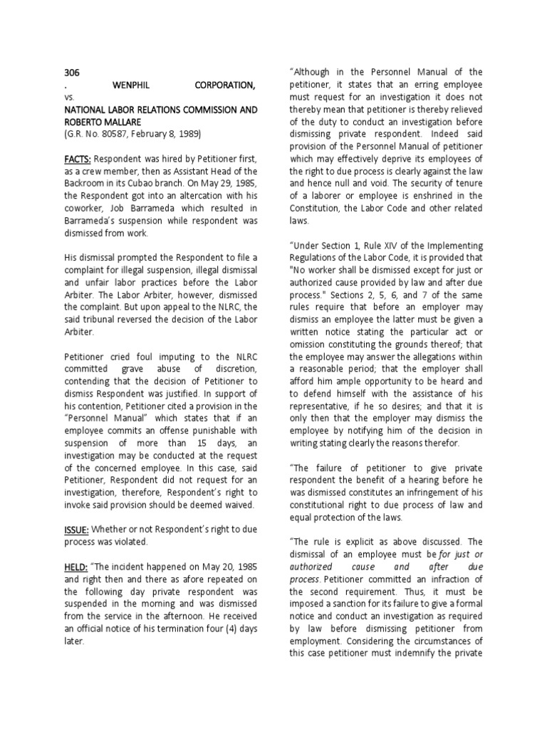 307 Labor Standards Case Digest | PDF | Foreclosure | Employment