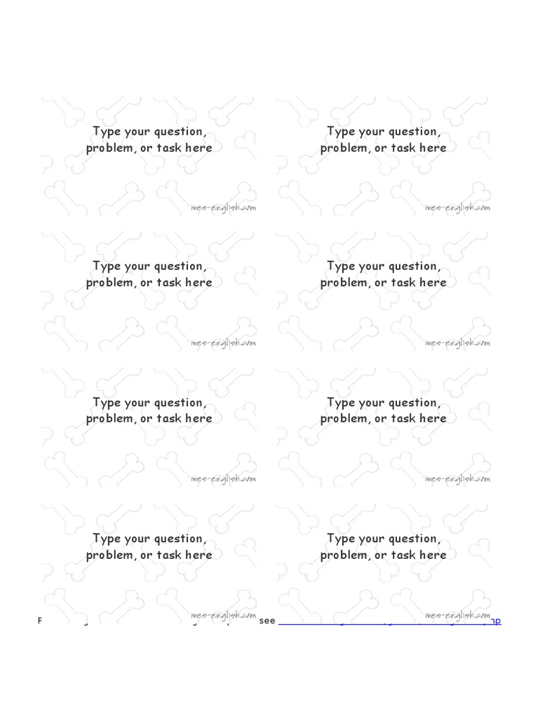 Bones Question Cards | PDF