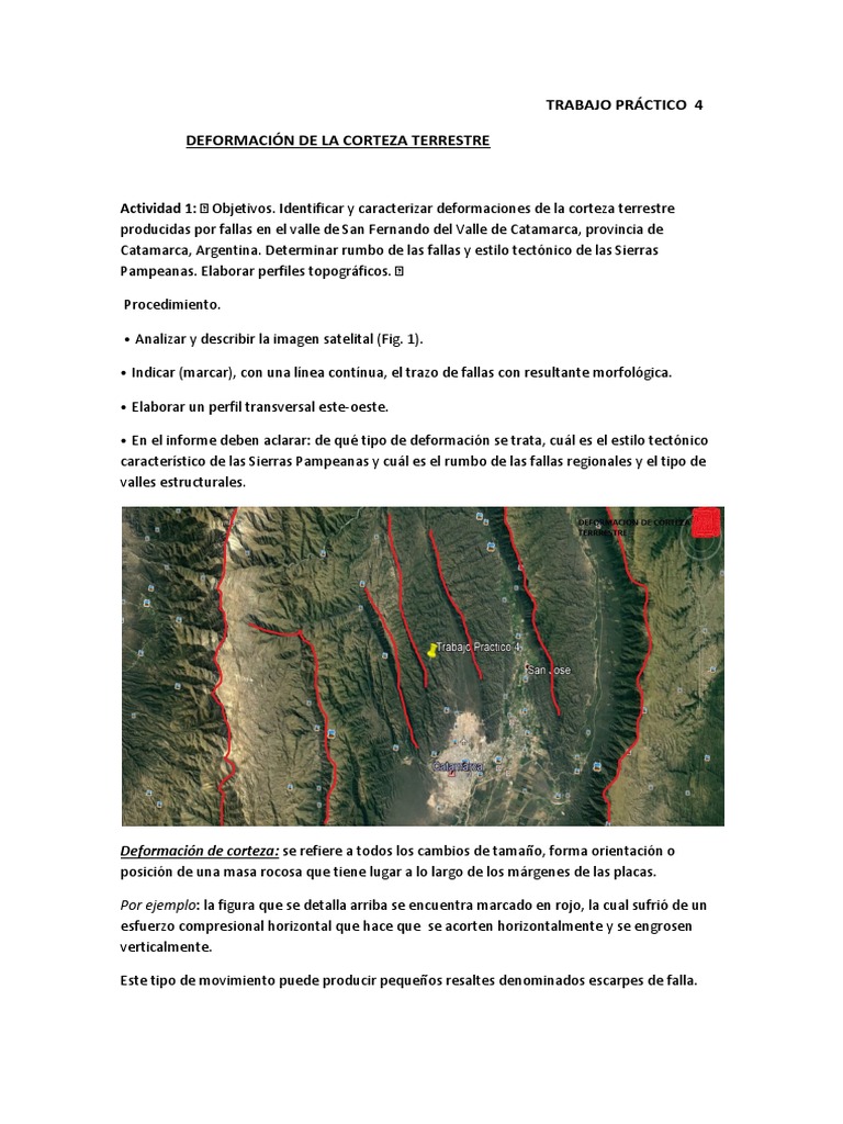 Trabajo Práctico 4 | PDF | Falla (geología) | Tectónica