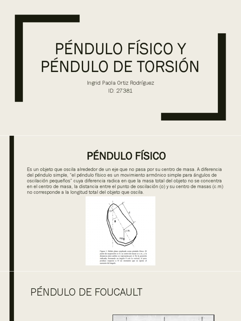 Pendulo Fisico y de Torsion | PDF | Péndulo | Cantidad