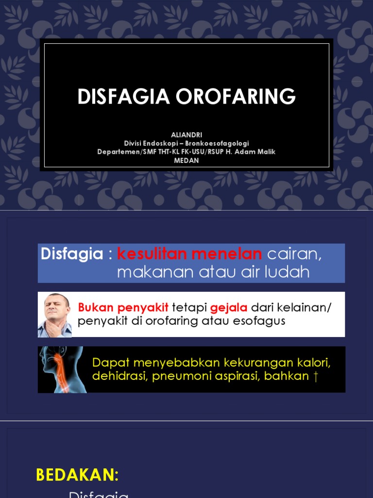 Disfagia Orofaring: Diagnosis & Tatalaksana | PDF