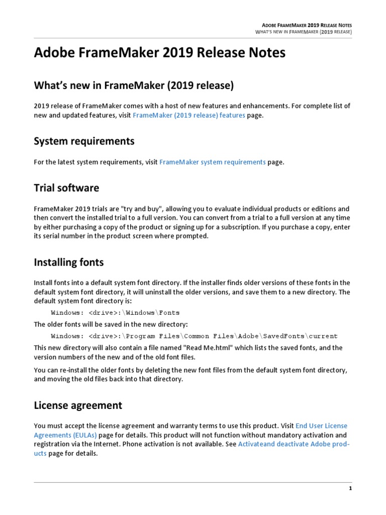 Adobe Framemaker 2019 Release Notes | Download Free PDF | Digital ...