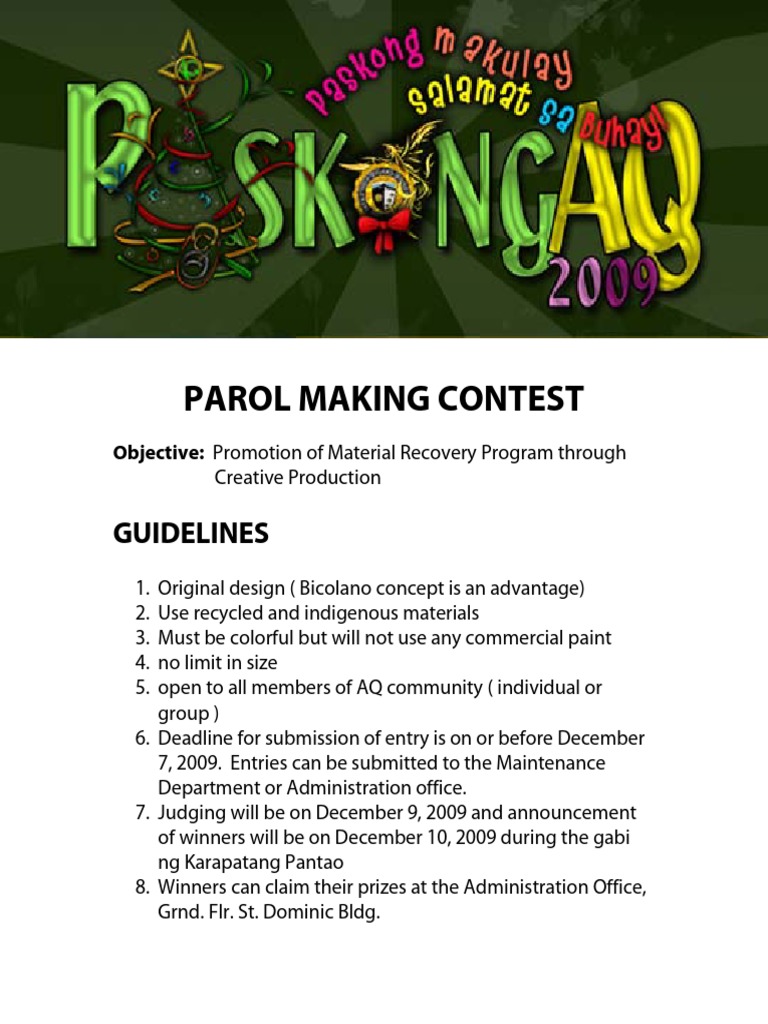 Parol Making Contest Guidelines 2023 | PDF