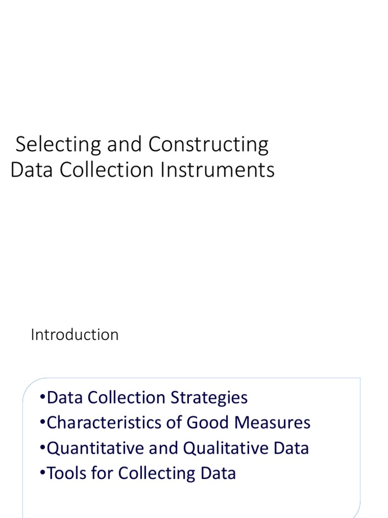 Selecting and Constructing Data Collection Instruments | PDF | Self ...