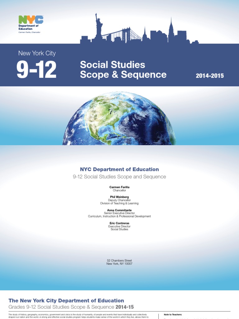 Grades 9-12 Social Studies Scope and Sequence: A Comprehensive Resource ...