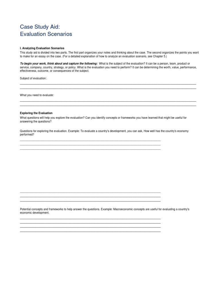 Case Study Evaluation | PDF | Economic Development | Evaluation