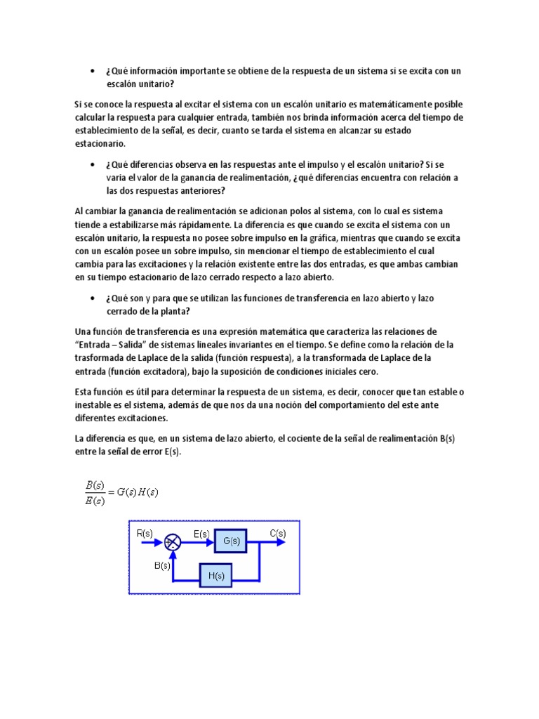 Practica 1 Control | PDF | Sistema de control | Realimentación