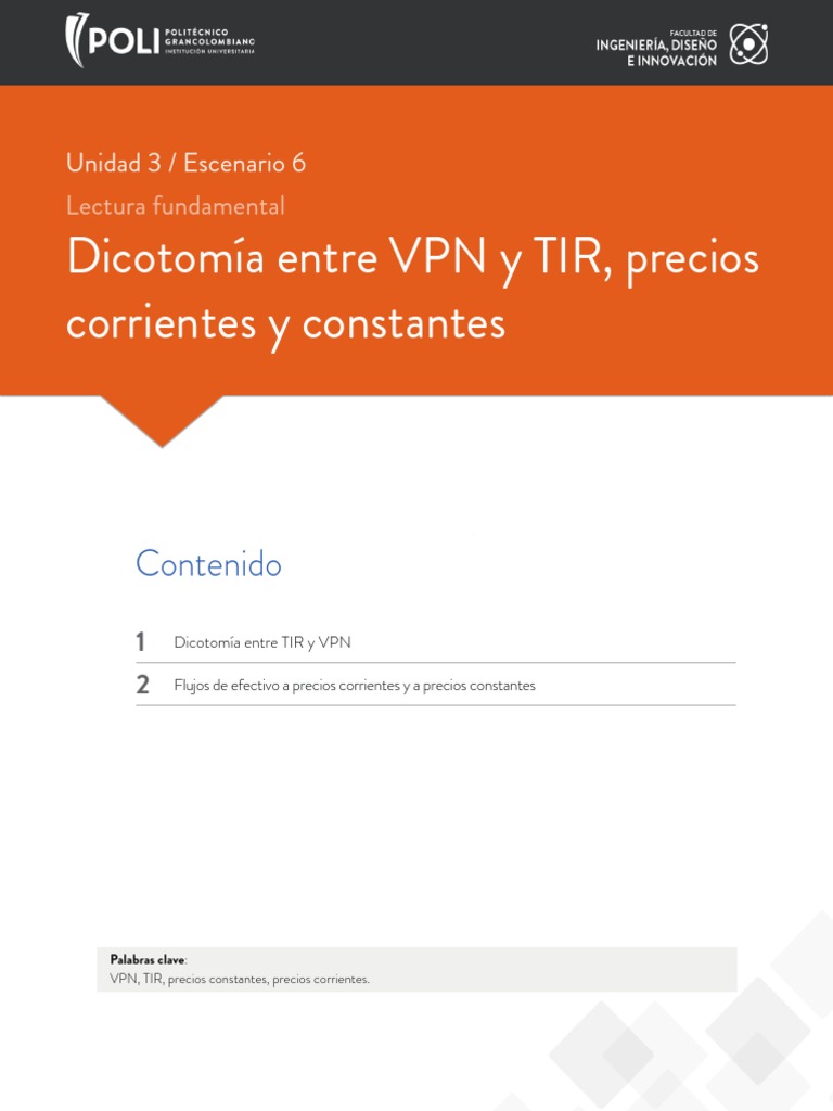 VPN y TIR PDF | PDF | Inflación | Valor presente neto