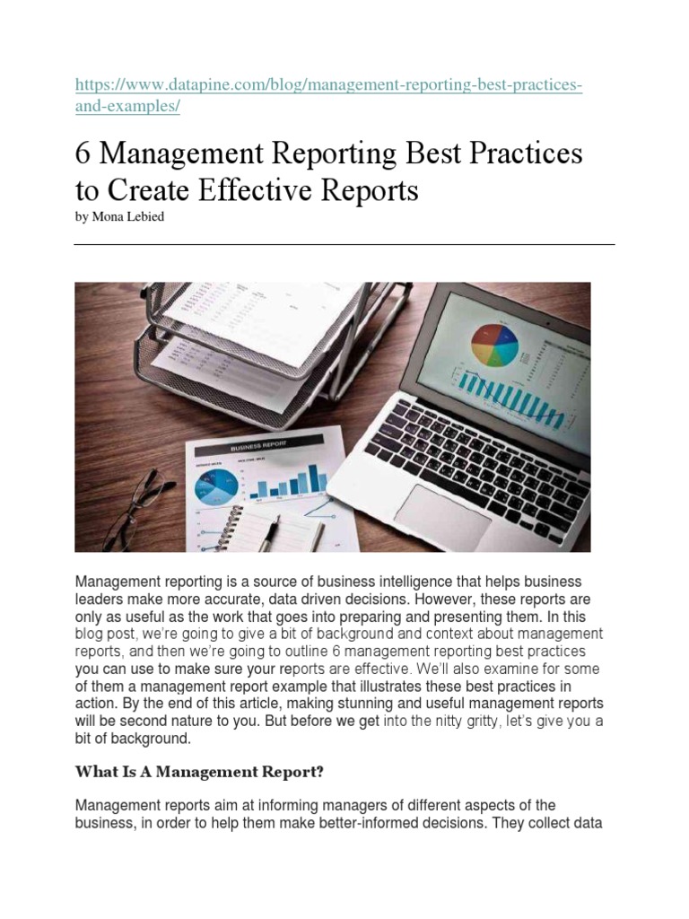 6 Management Reporting Best Practices To Create Effective Reports PDF ...