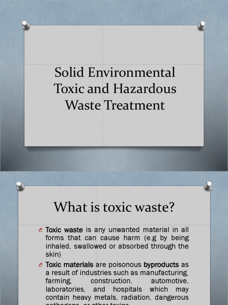Toxic and Hazardous Waste Overview | PDF | Hazardous Waste ...