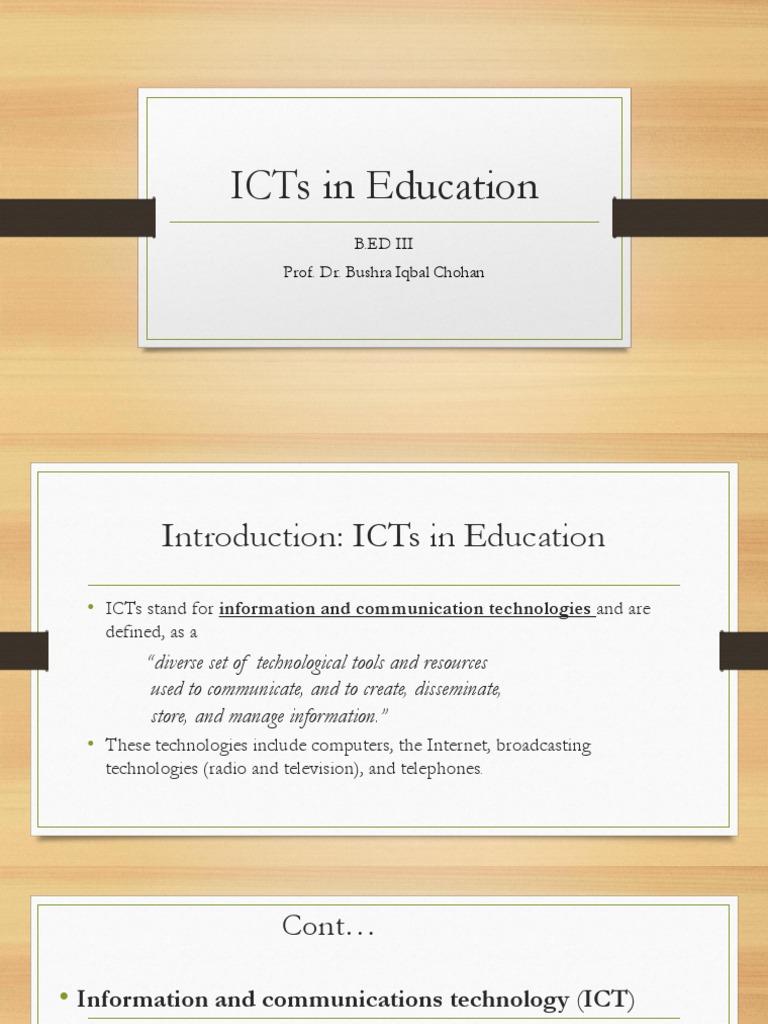 ICT in Education | PDF | Educational Technology | Communication