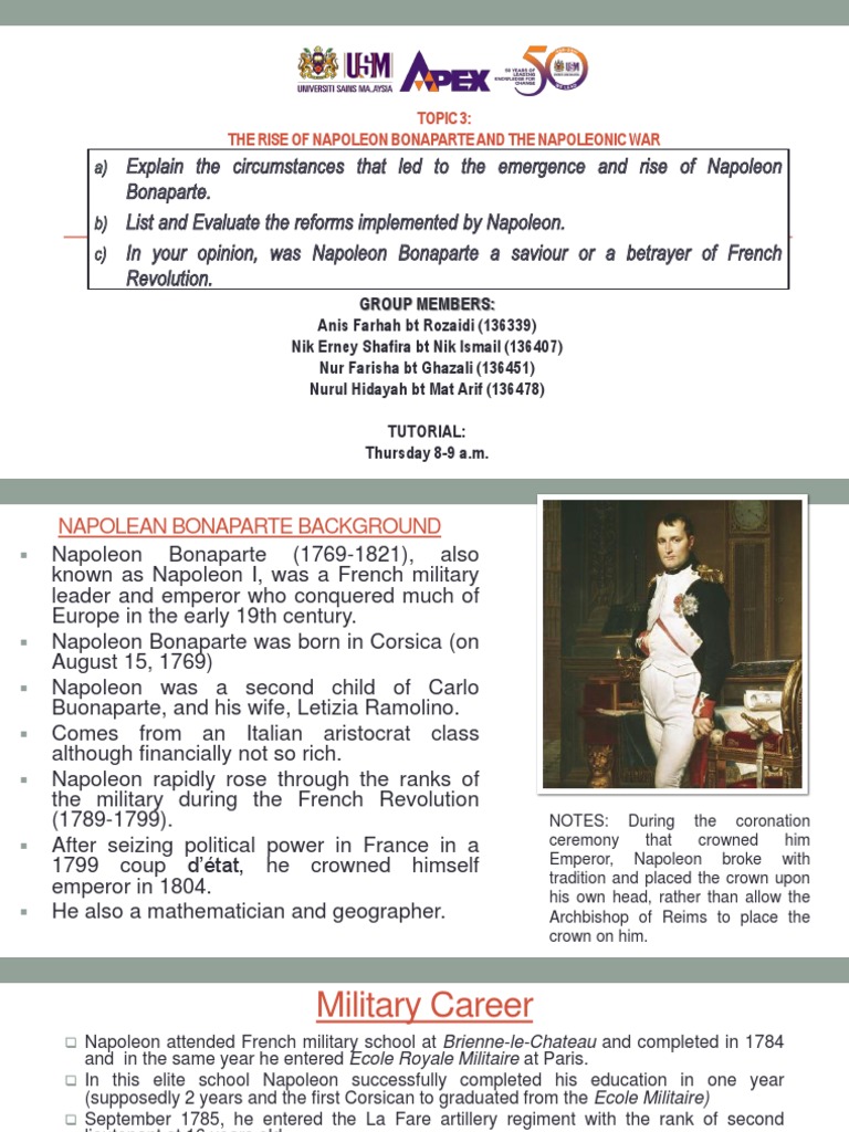Napoleon's Rise to Power and Reforms of the Napoleonic Era | PDF ...