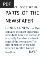 Parts of News Papers and Its Meaning | PDF | Newspapers | News
