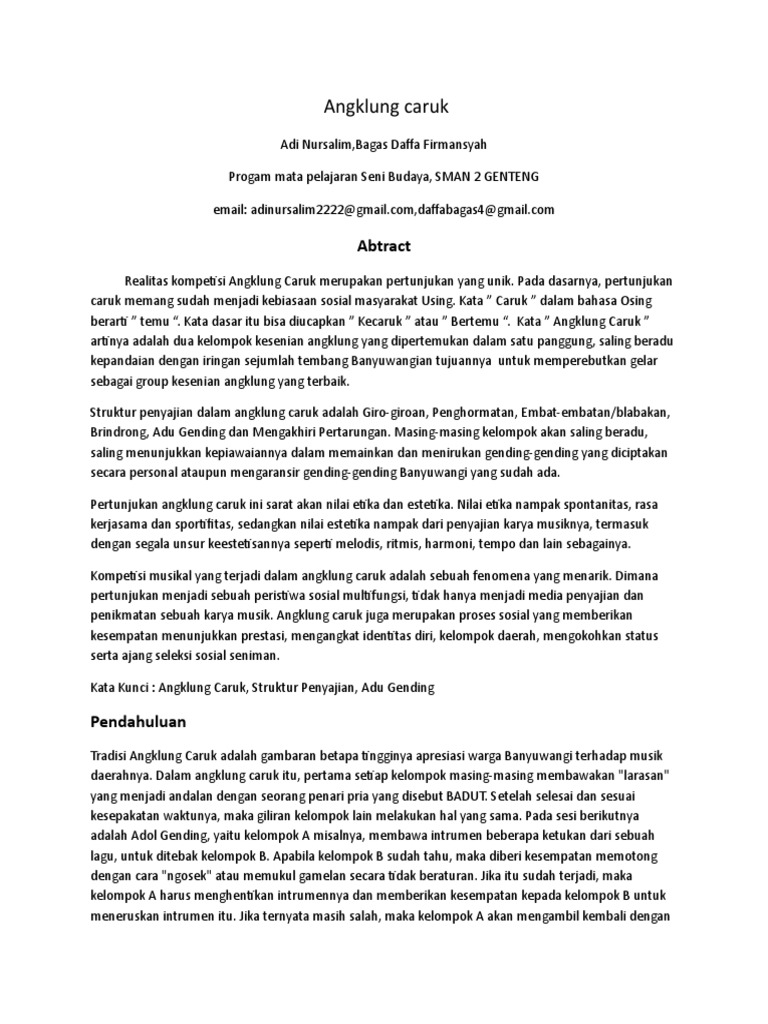 Angklung Caruk | PDF