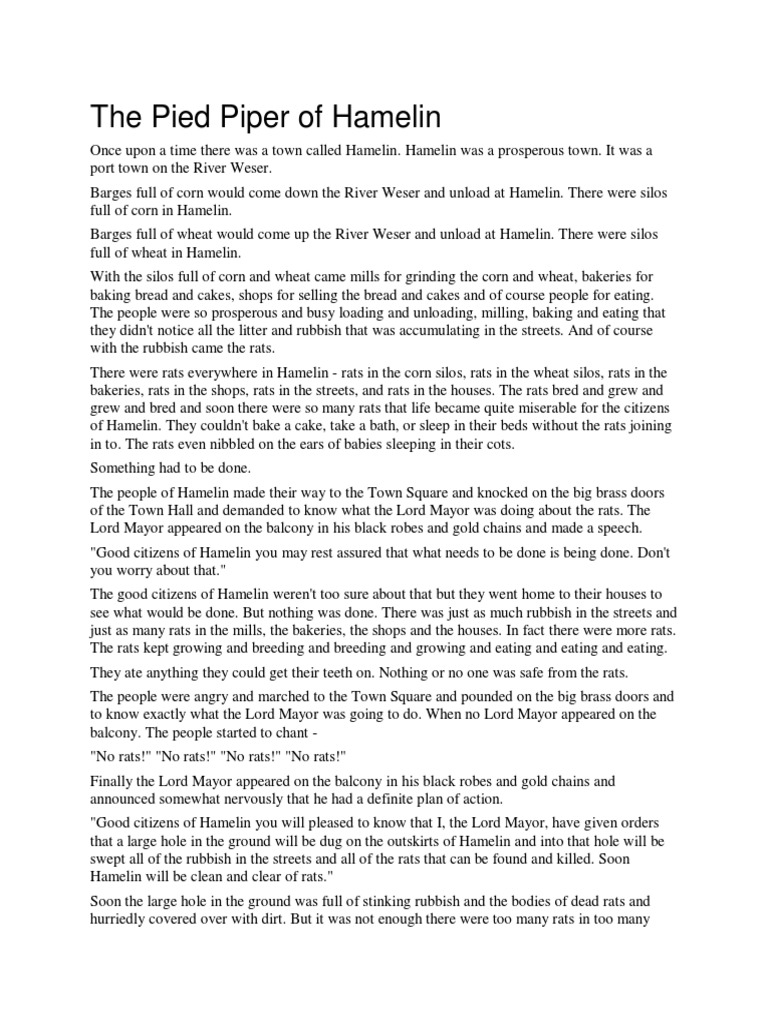 The Pied Piper of Hamelin | PDF