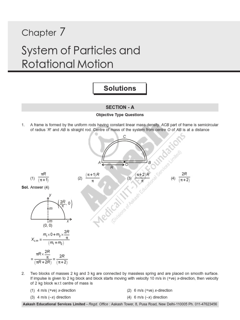 CLS Aipmt 19 20 XIII Phy Study Package 1 Level 1 Chapter 7 | PDF | Rotation Around A Fixed Axis ...