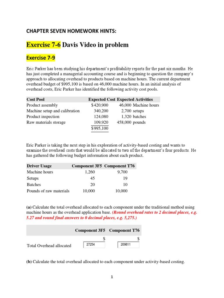ACCT 2102 Wiley Chapter 7 HW Solutions | PDF | Management Accounting ...