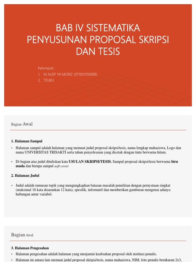 Bab IV Sistematika Penyusunan Proposal Skripsi Dan Tesis | PDF