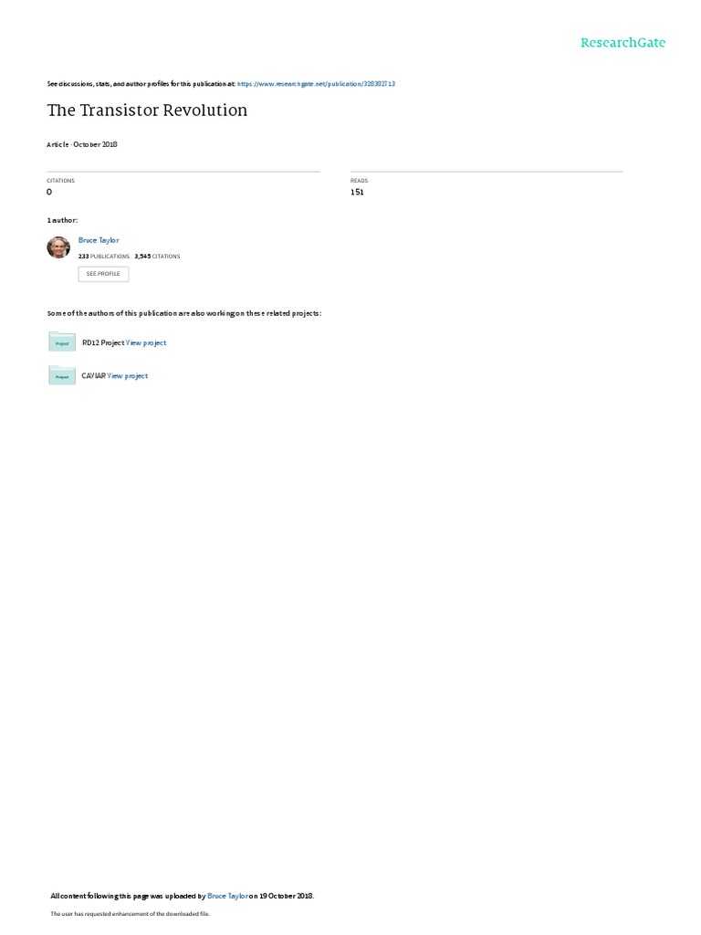 The Transistor Revolution | PDF | Transistor | Electronics