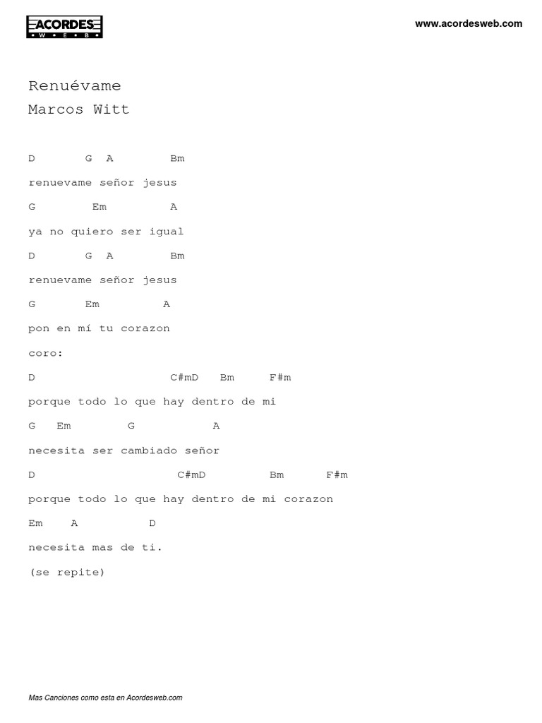 Marcos Witt Renuevame | PDF