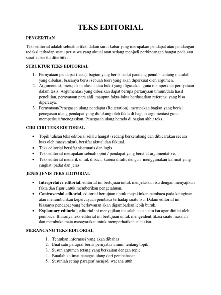 Teks Editorial | PDF