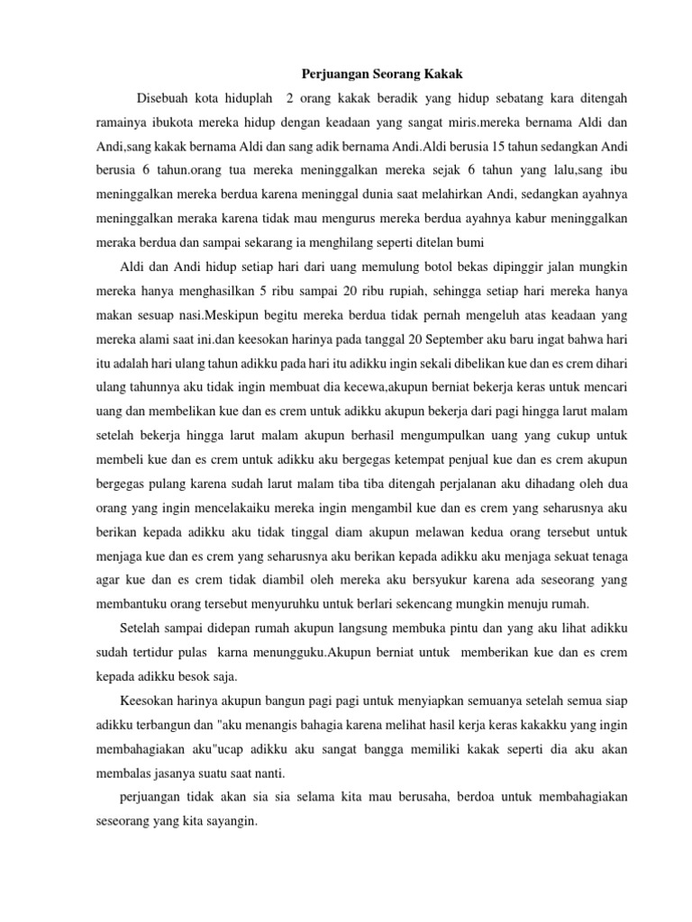 Perjuangan Seorang Kakak | PDF