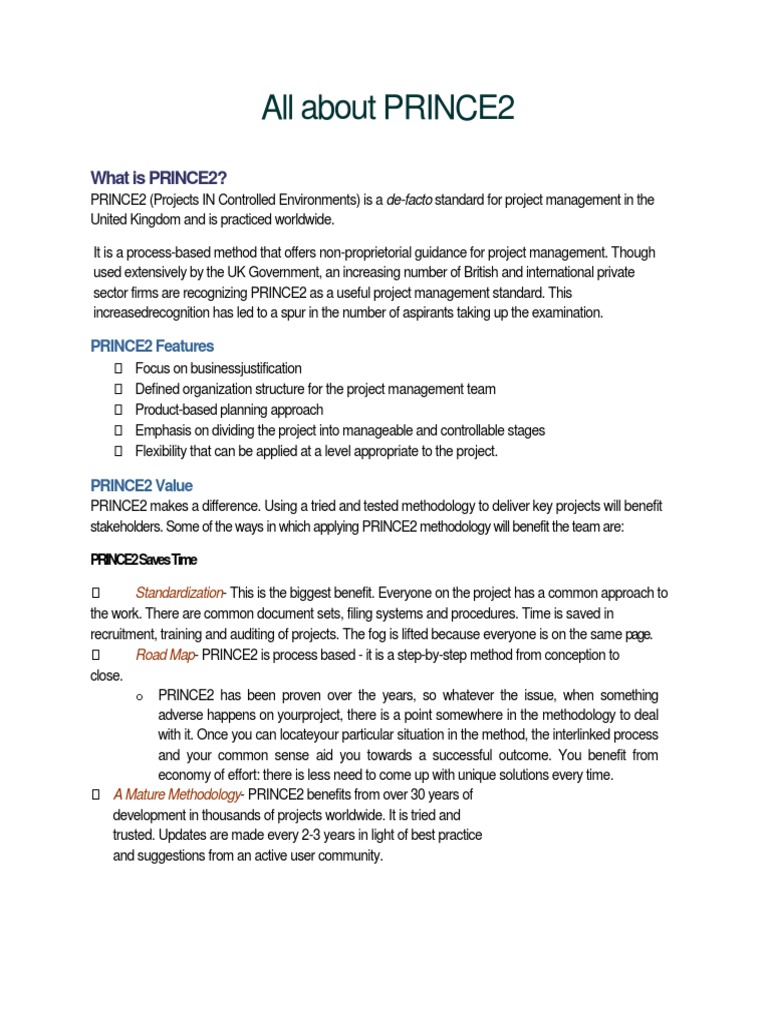 All About Prince2 With Useful Resources | PDF | Project Management ...