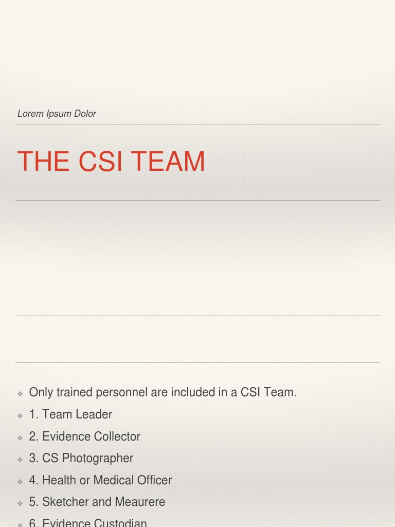 Roles and Responsibilities of Crime Scene Investigation Team Members ...